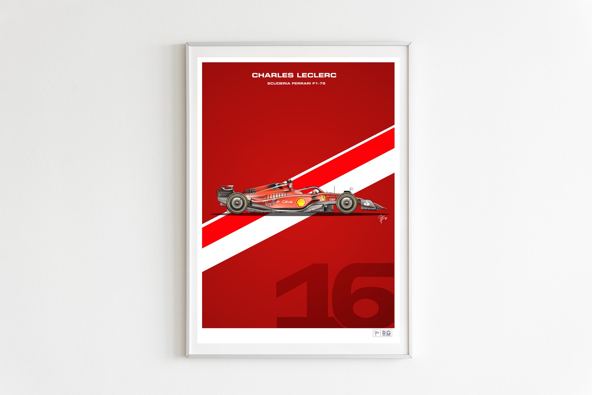Ferrari F1-75 Charles Leclerc Poster - A2/A3 – Rosario Giuliana Design